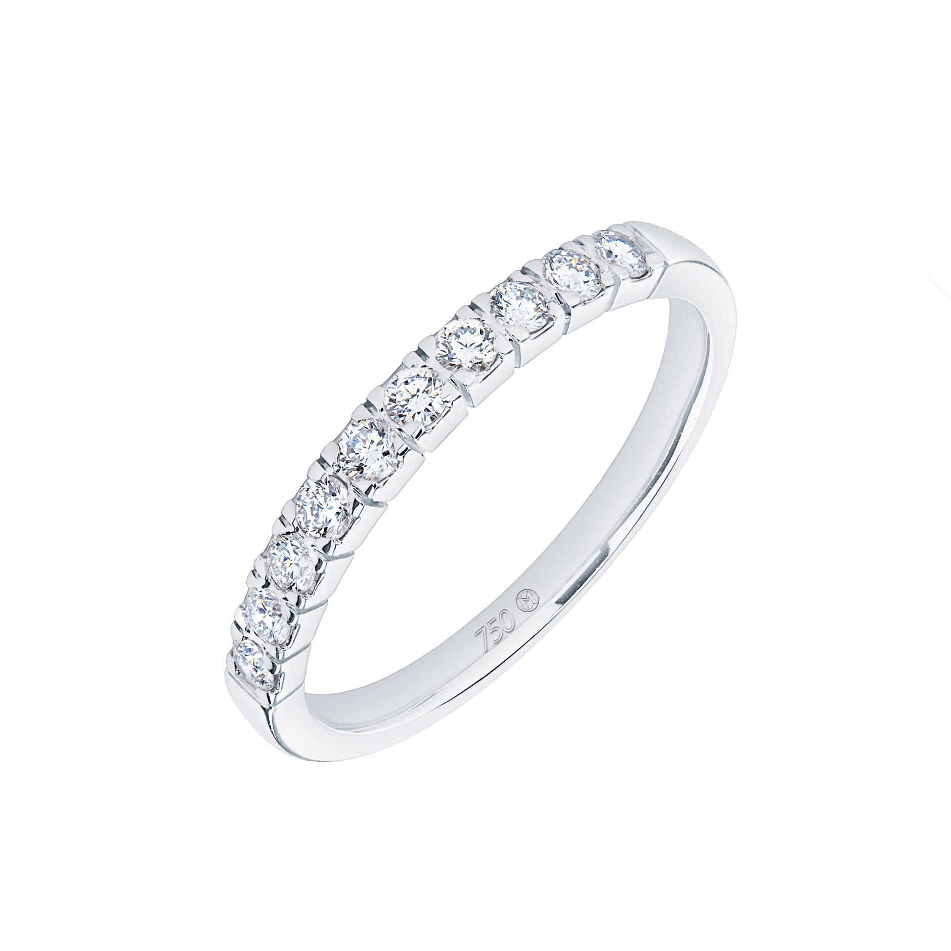 1ct / 10pcs Diamond 18K Gold Single Row Half Eternity - Meyson Jewellery